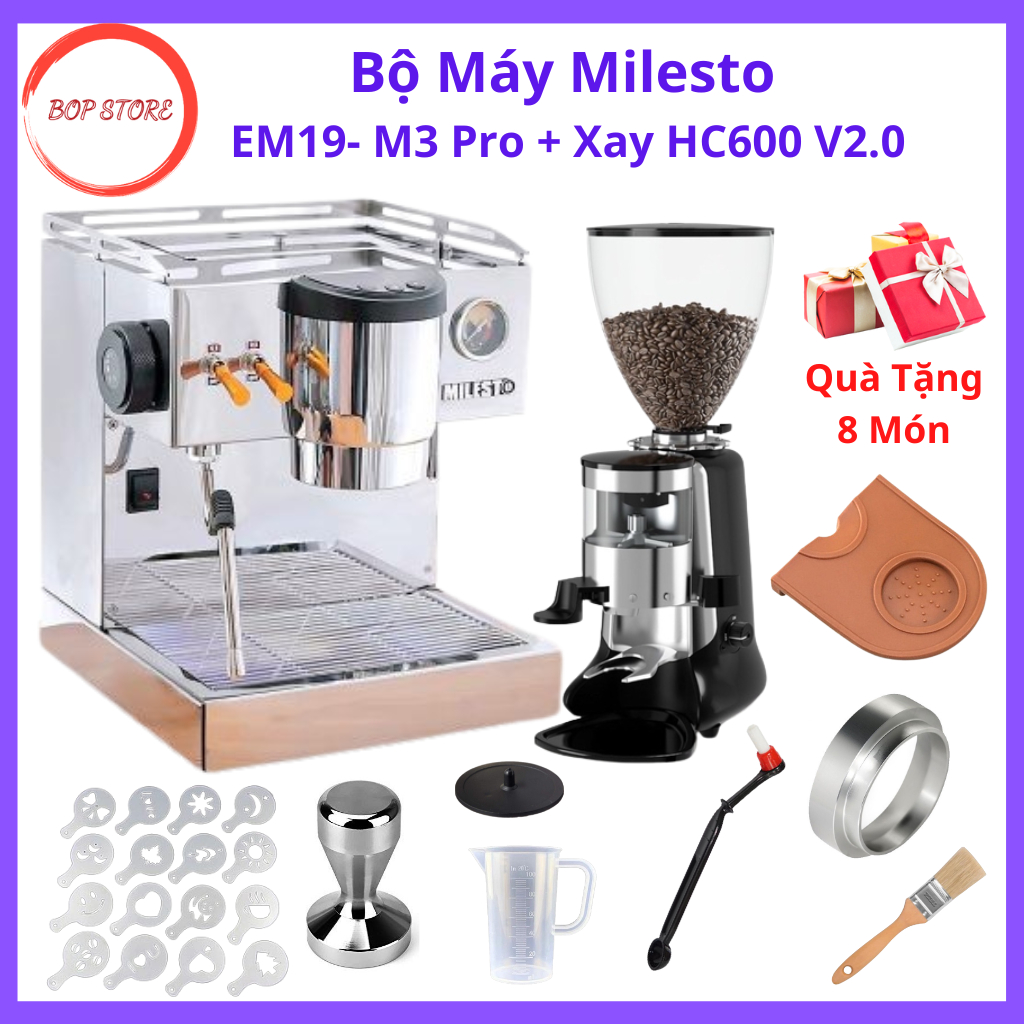 Combo Máy Pha Cafe Milesto EM19-M3 Pro + Xay HC600 | Shopee Việt Nam