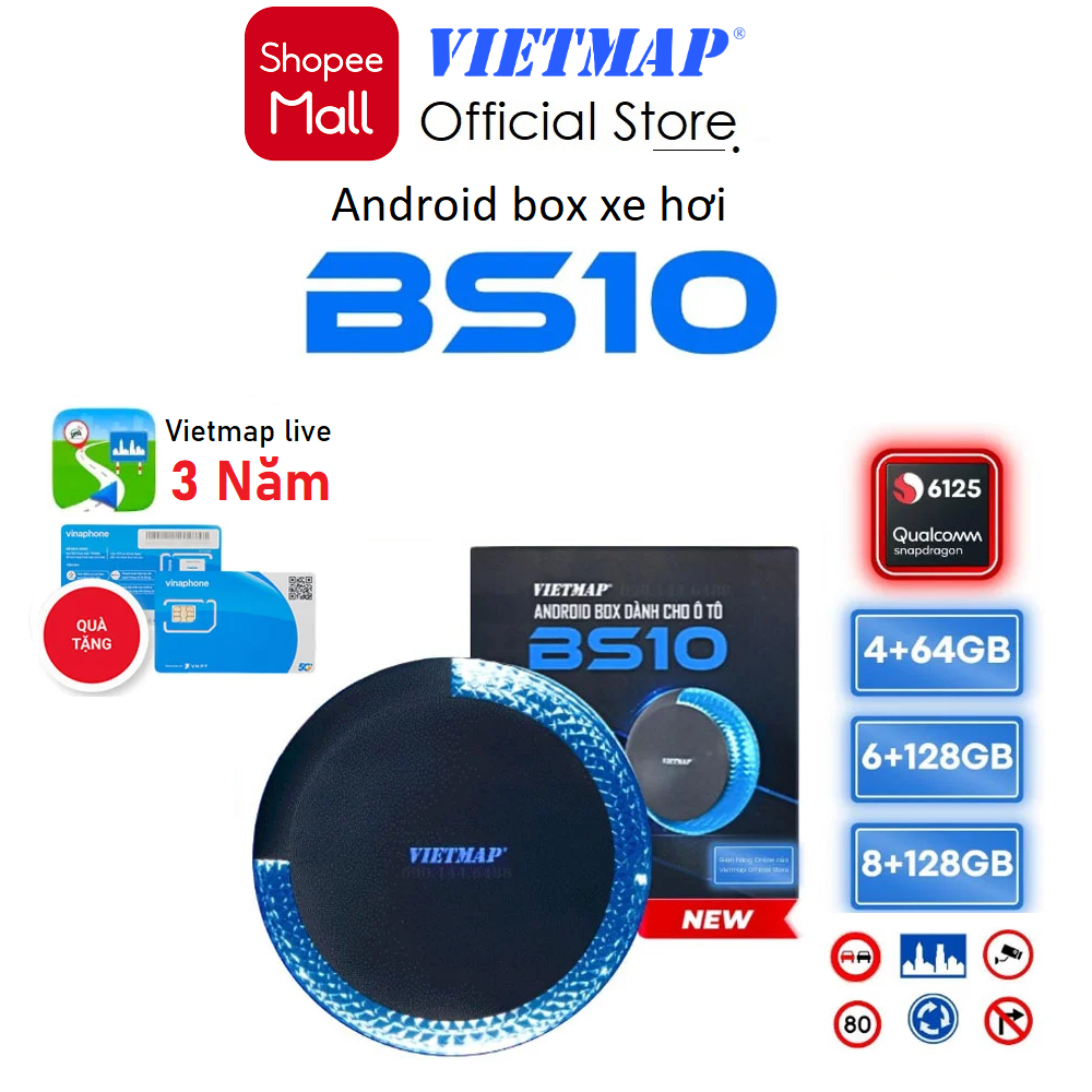 Vietmap BS10 Android box xe hơi Dẫn đường Kèm Sim 4G, Vietmap Live ...