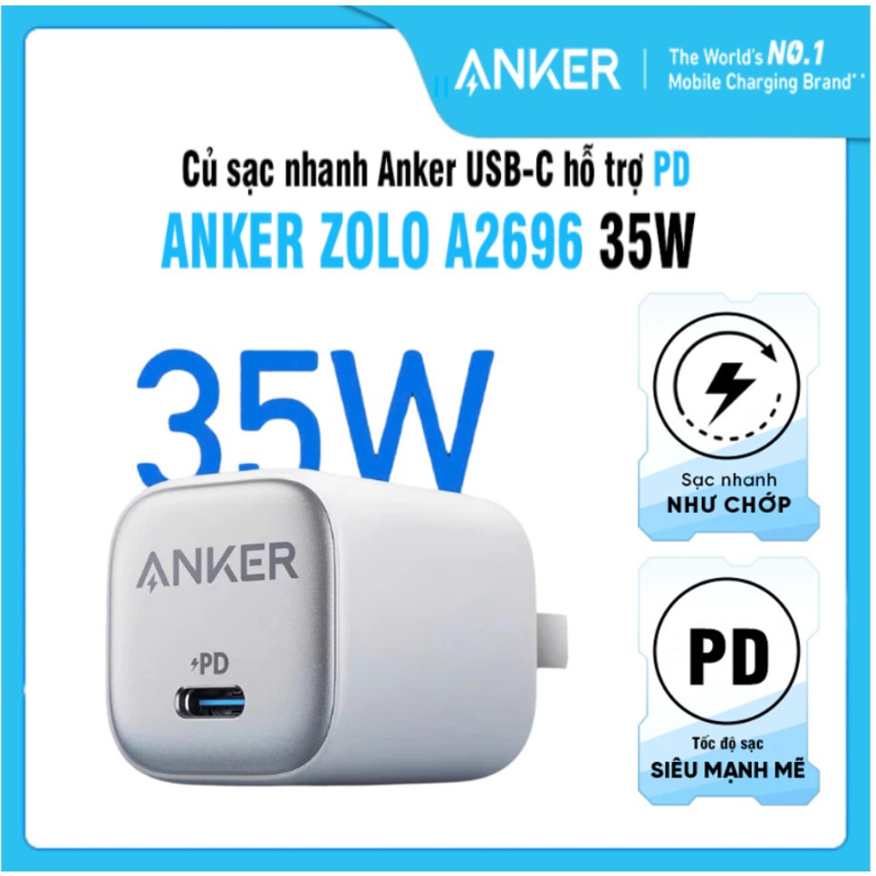 Sạc Nhanh Anker Zolo A2696 35W 30W 20W PD/PPS/QC - A2696 A2698 A2639 - Bảo hành 12 tháng ...