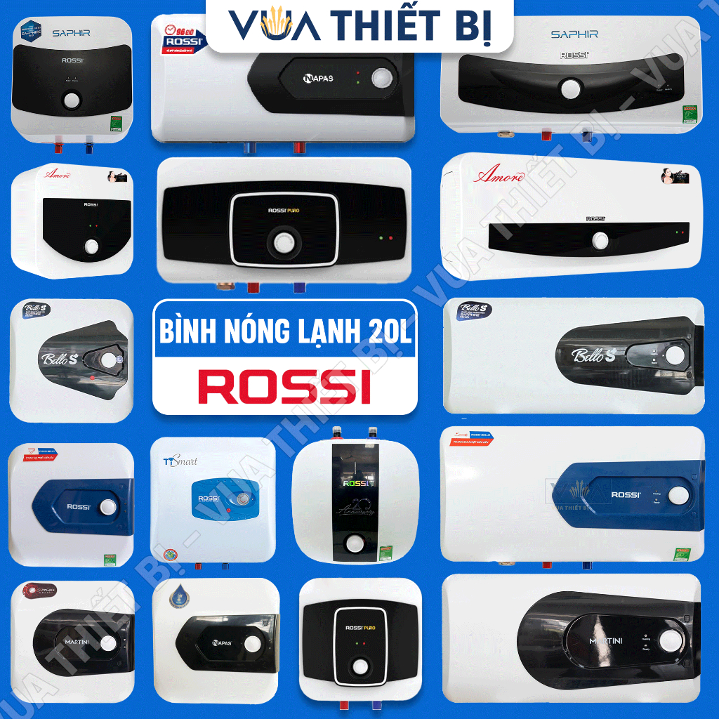 20L | ROSSI 20 lít vuông ngang: Saphir Amore Bello S+ Dello Martini Napas Smart Puro Bình nóng ...