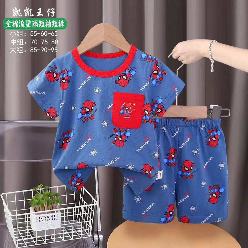 Bộ cotton siêu nhân cho bé (T73025) | Shopee Việt Nam