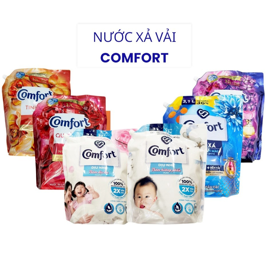Nước xả vải Comfort Hương Nước Hoa,Giữ Phom Dáng và Bền Màu 3.1L - 1.8L ...