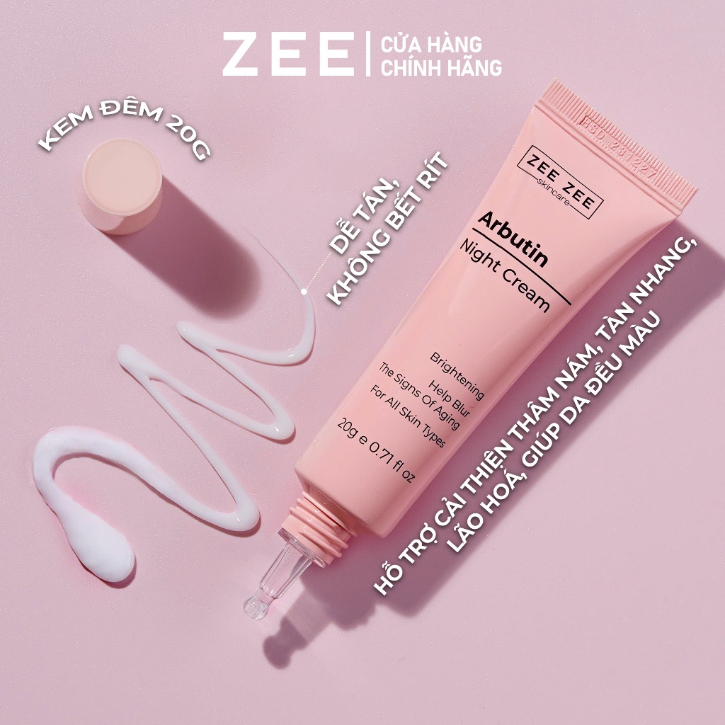 Kem dưỡng sáng da hỗ trợ mờ thâm sạm ban đêm Arbutin 20g - ZEE ZEE ...
