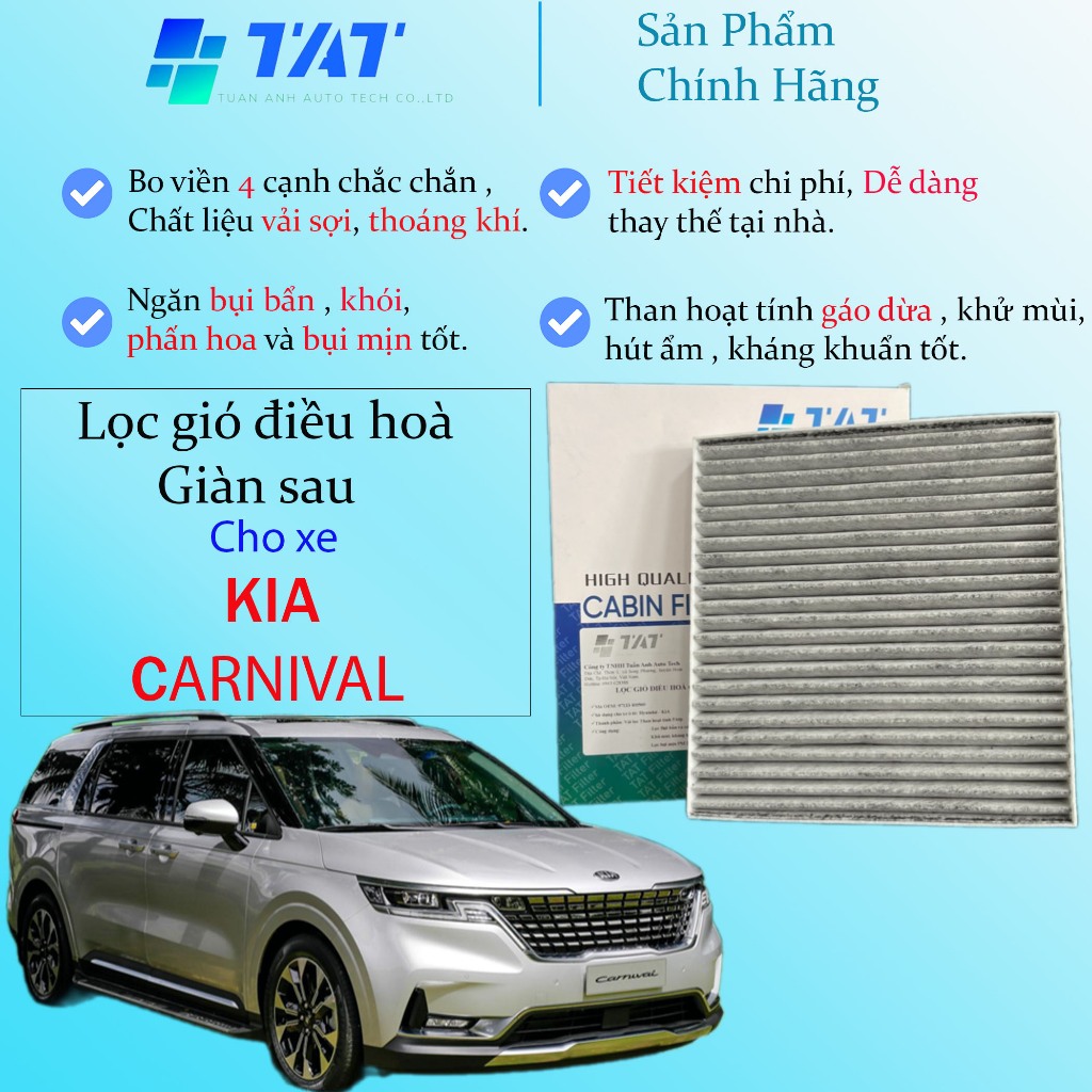 Lọc gió điều hòa Giàn sau xe Kia Carnival (OEM: 97133-R0500) | Shopee ...