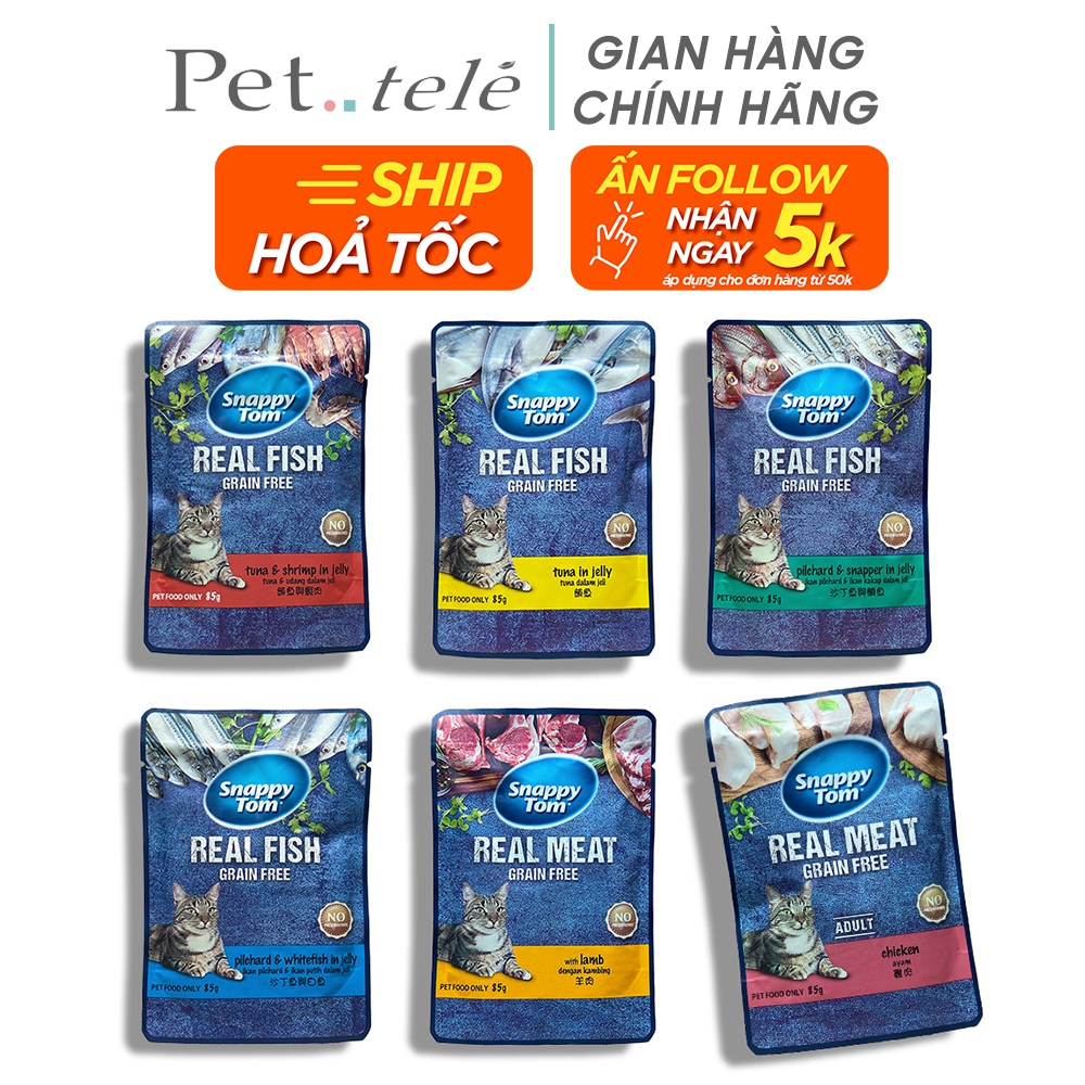 Pate Snappy Tom 85g cho mèo - real fish real meat thịt thật cá thật ...