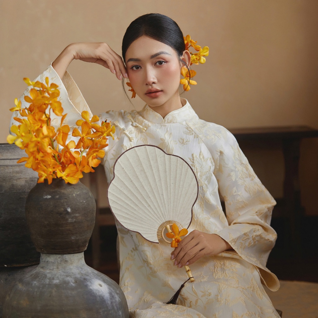 Áo Dài Uyển Hoa - EDINI - A1681 | Shopee Việt Nam