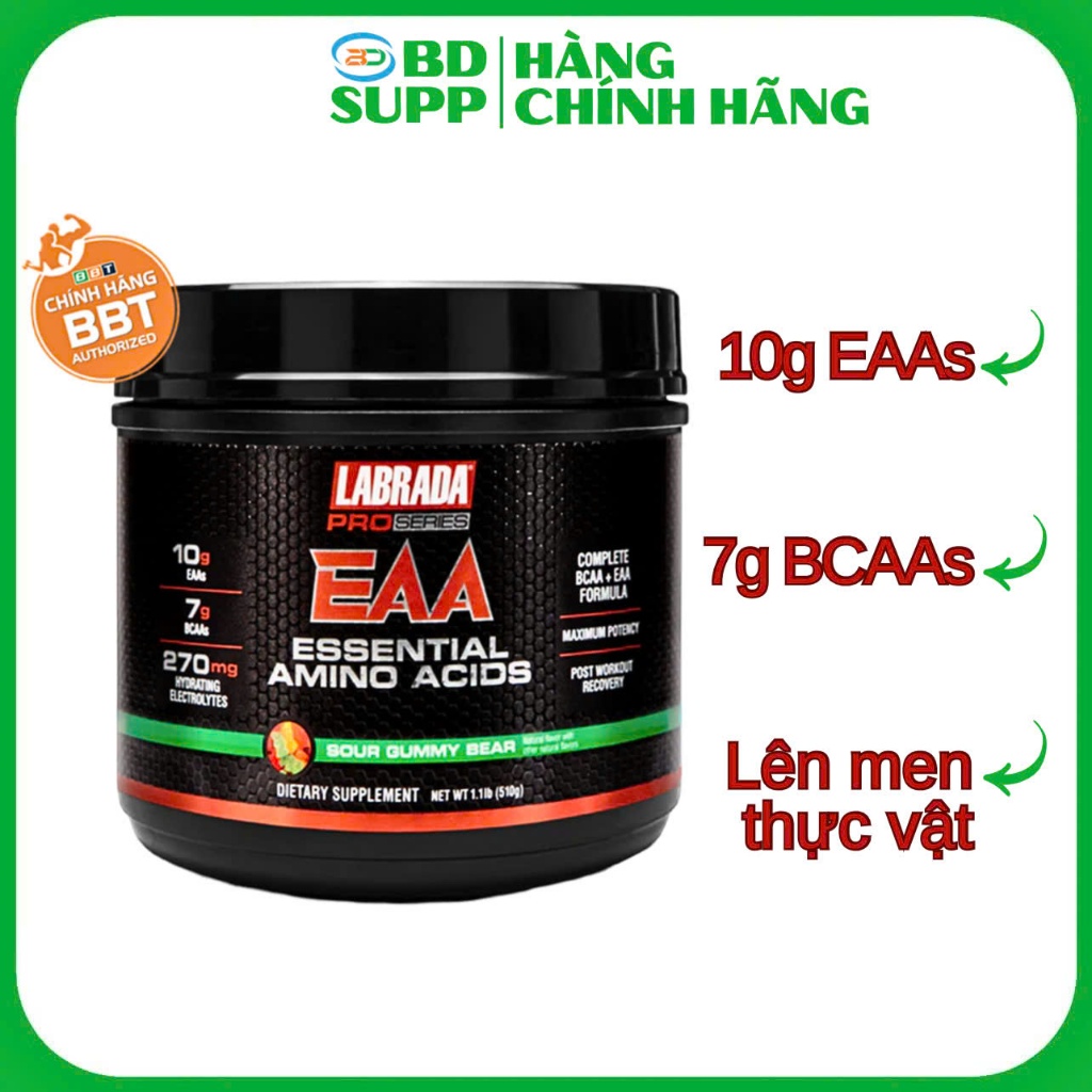 Labrada EAA Pro Series 30sv, 10g EAA , 7g BCAA, Hỗ Trợ Phục Hồi, Phát ...
