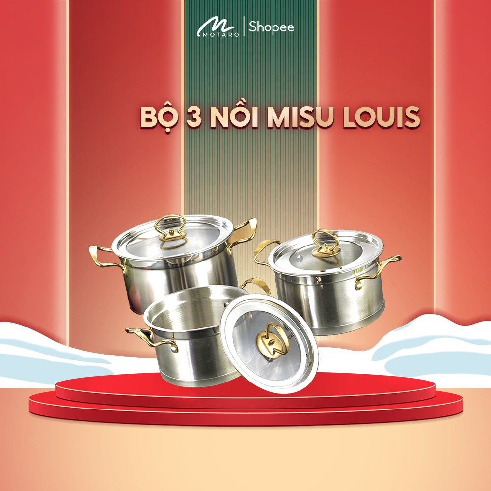 Bộ 3 Nồi Misu Louis Inox 304 Cao Cấp, Chống Dính Cho Mẹ | Shopee Việt Nam