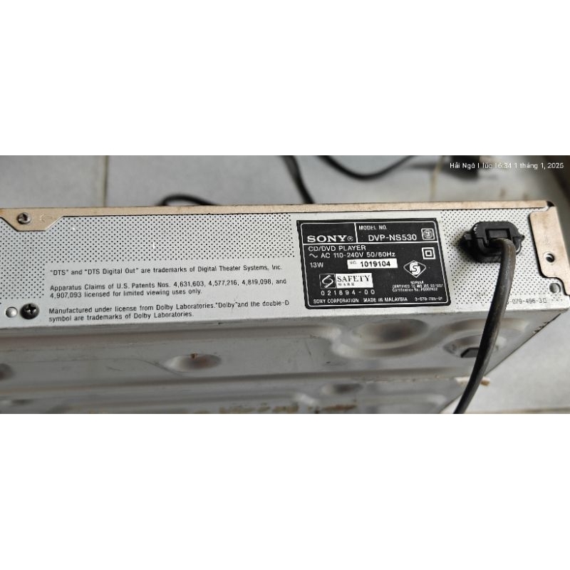 đầu đĩa Sony DVP NS530 made in Malaysia lên nguồn tốt | Shopee Việt Nam