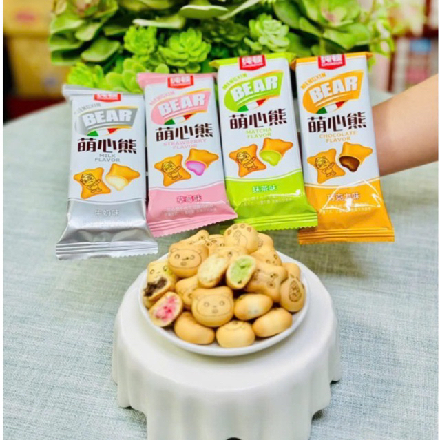 Bánh quy gấu nhân kem mix 4 vị Đài Loan | Shopee Việt Nam