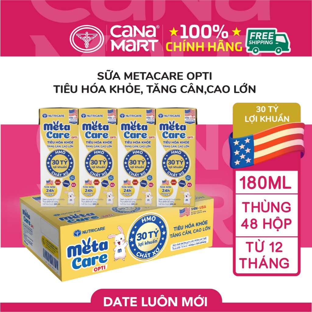 Thùng 48 hộp Sữa bột pha sẵn Nutricare Metacare Opti tiêu hóa khỏe, tăng cân, cao lớn | Shopee ...