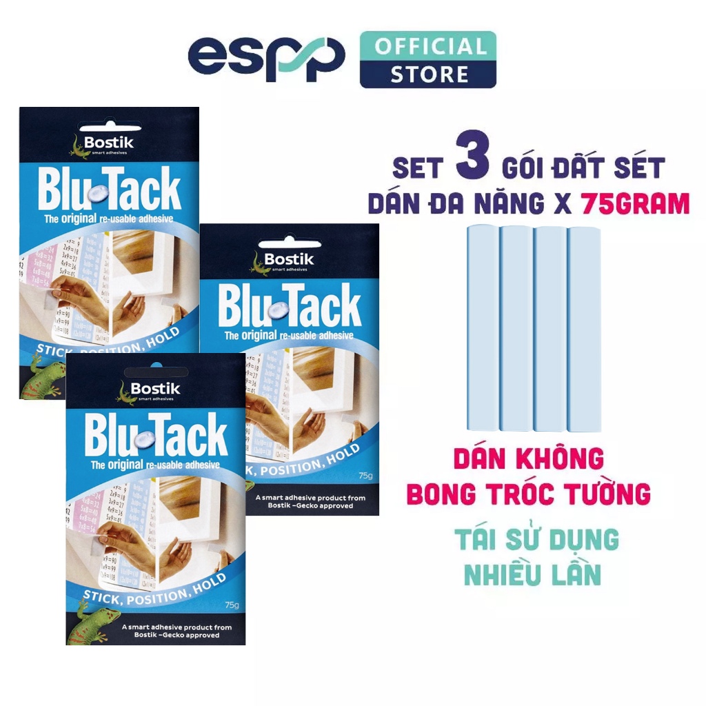 Combo 3 gói đất sét dán dính poster Blutack Xanh 75G - BOSTIK | Shopee ...