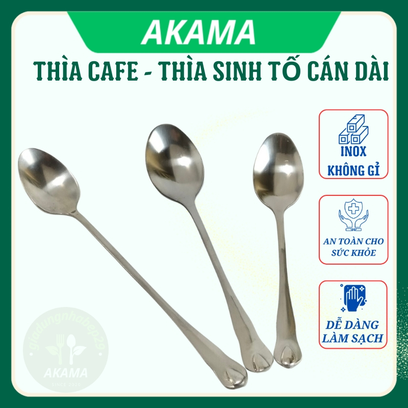 Combo 3 Thìa Sinh Tố Inox Cán Dài – Muỗng Cà Phê, Thìa Khuấy, Chất Liệu ...