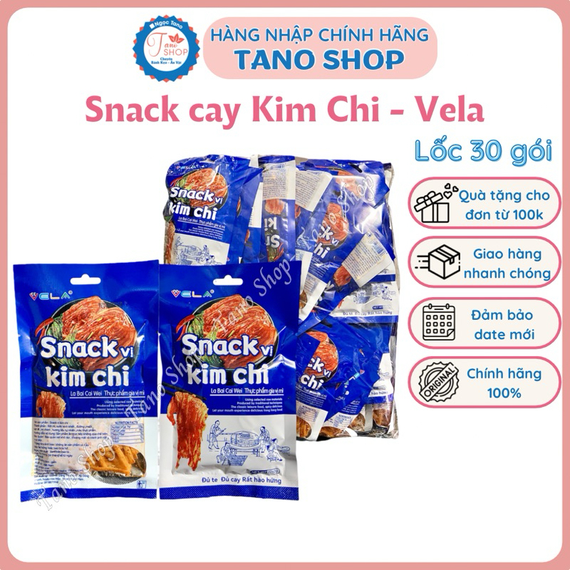 [Lốc 30 gói] Snack kim chi - Vela | Ăn vặt ngon rẻ Tano | Shopee Việt Nam