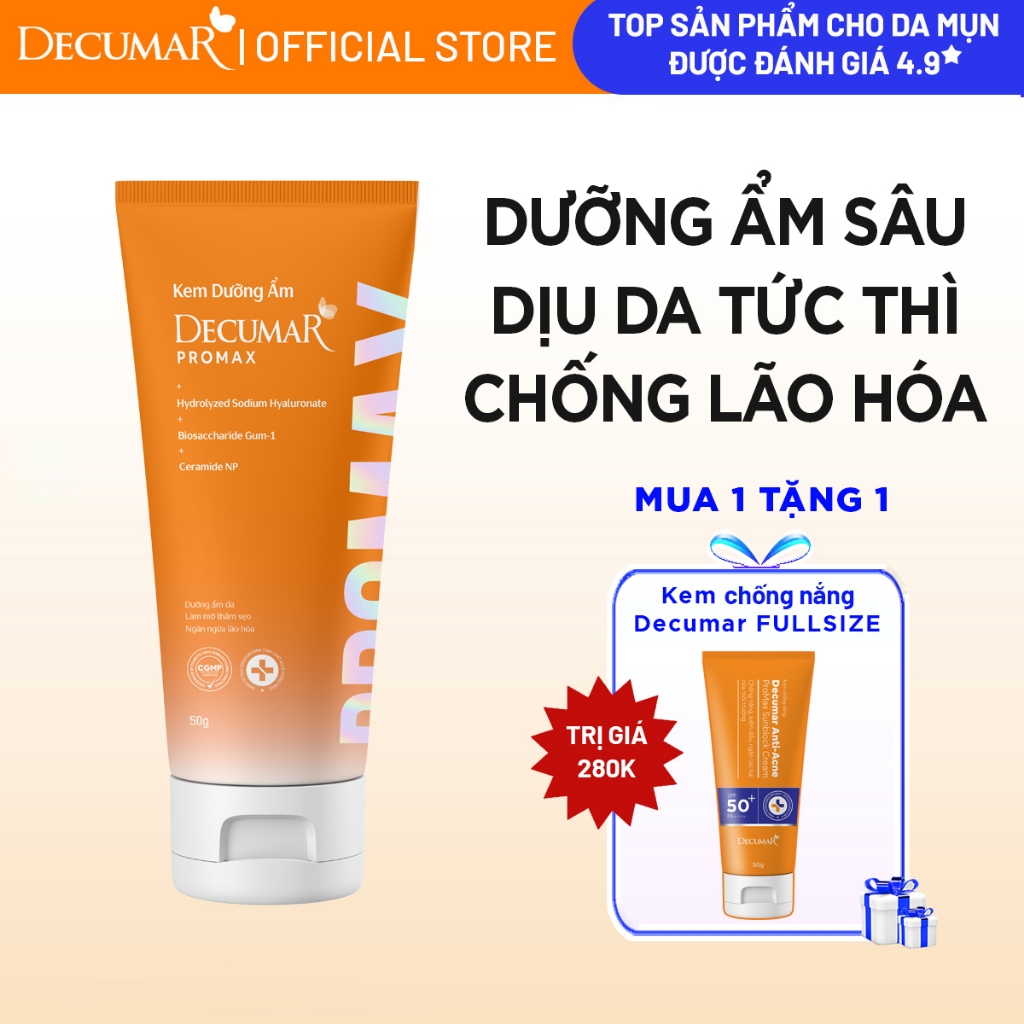 Kem dưỡng ẩm Decumar Promax giúp cấp nước, làm dịu da, cấp ẩm từ bên ...