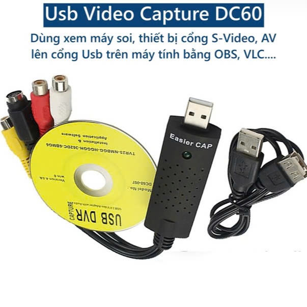 Cáp Ghi Hình TV VCD DVD Camera DC60 Easycap USB 2.0 | Shopee Việt Nam