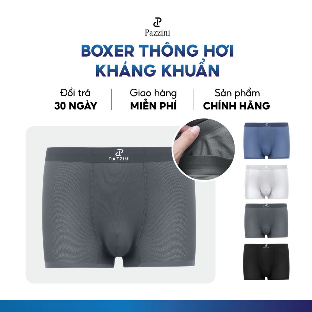 Combo 3 quần lót nam boxer PAZZINI kháng khuẩn, thông hơi, chất thun ...