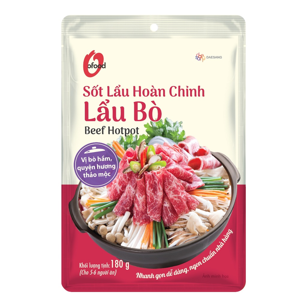 O’FOOD + gói LẨU BÒ 180g + SỐT LẨU HOÀN CHỈNH / DAESANG Beef Hotpot ...