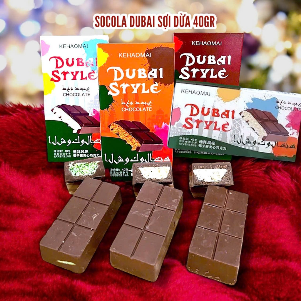 Socola DUBAI Sợi Dừa Loại Hộp 1 Thanh 40gr - Chocolate Ăn Vặt Quà Tết ...