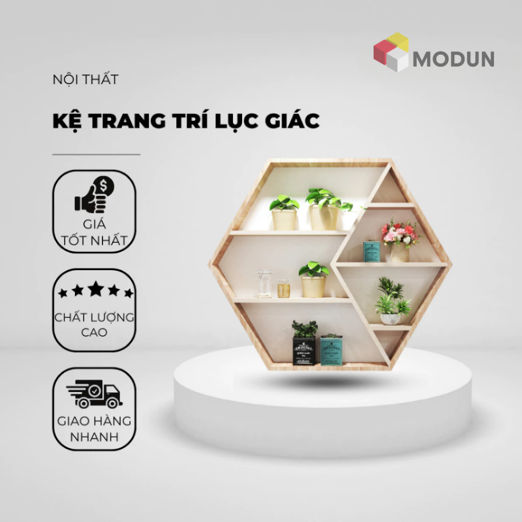 Kệ mkk-002 MODUN - trang trí treo tường,gỗ công nghiệp mdf không cong ...