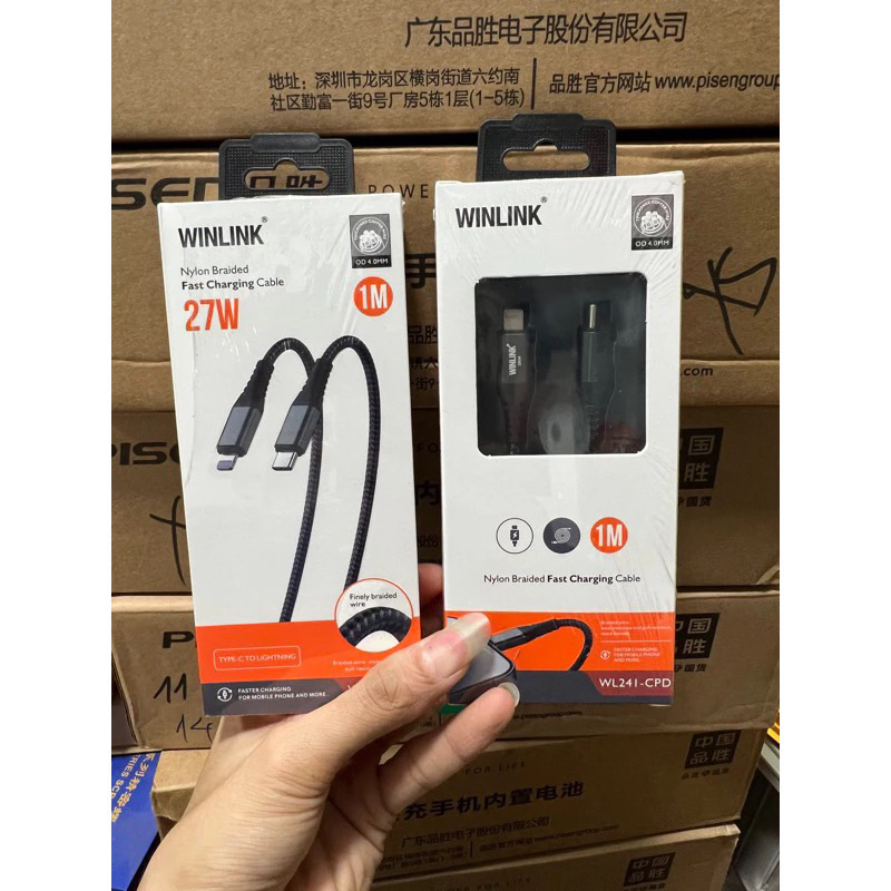 Dây sạc nhanh Winlink C to L (WL241-CPD) chính hãng loại bọc dù ...