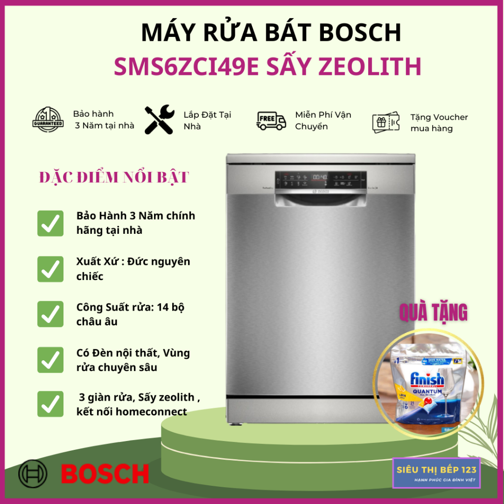 [ BEST SELLER ] MÁY RỬA CHÉN BÁT BOSCH SMS6ZCI49E SERI 6 SẤY ZEOLITH, NHẬP KHẨU ĐỨC NGUYÊN CHIẾC ...