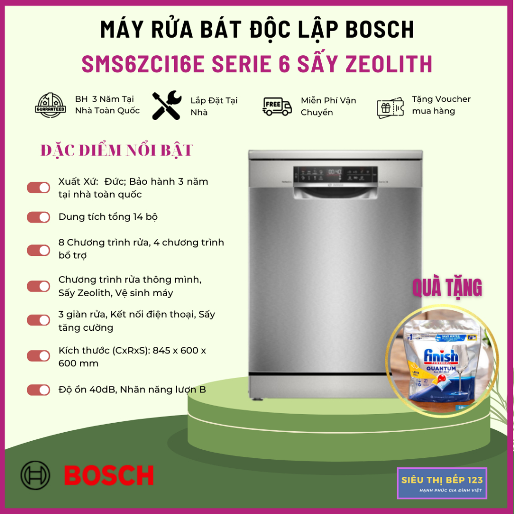 [HOT DEAL] MÁY RỬA BÁT BOSCH SMS6ZCI16E SERI 6-SẤY ZEOLITH HOÀN HẢO | Shopee Việt Nam