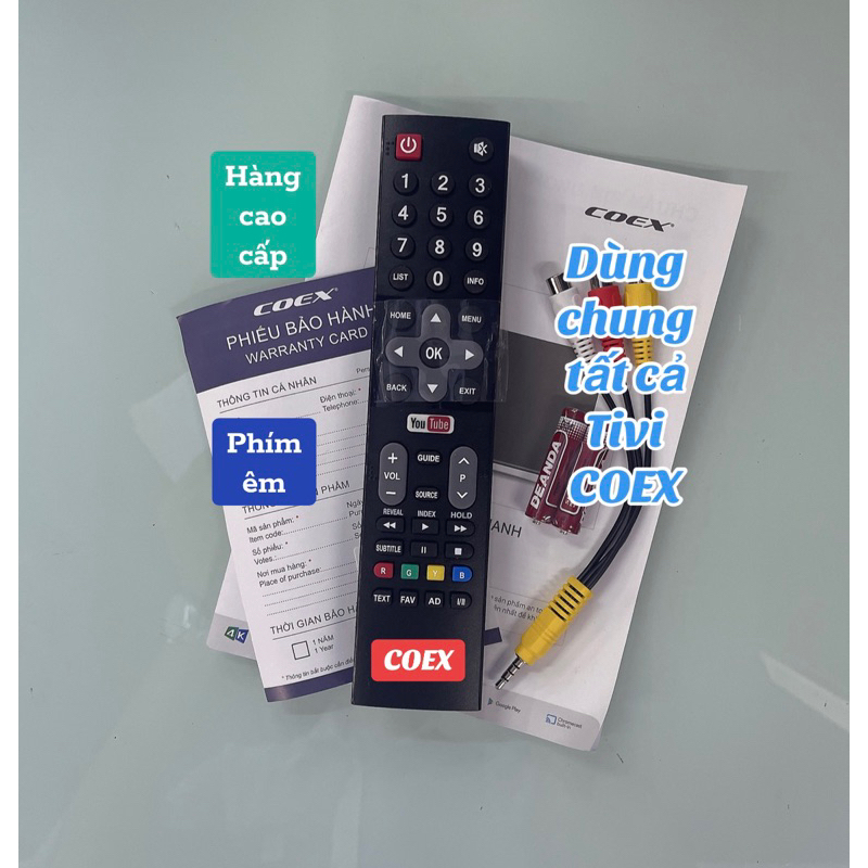 Điều khiển Tivi COEX hàng cao cấp mới 100% tặng pin( Dùng chung tất cả Tivi COEX) | Shopee Việt Nam