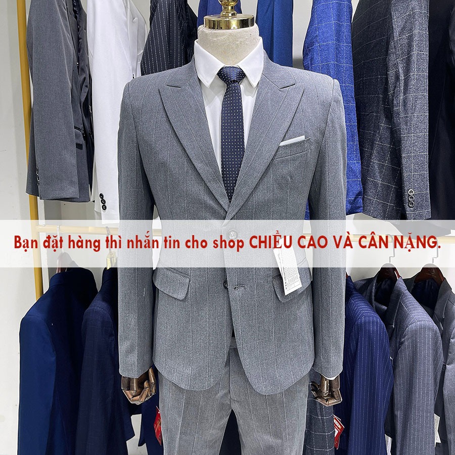 Bộ Vest Comple Nam Cao Cấp 2 Cúc Kẻ Caro Xám Sáng. Suit Nam Hàn Quốc ...