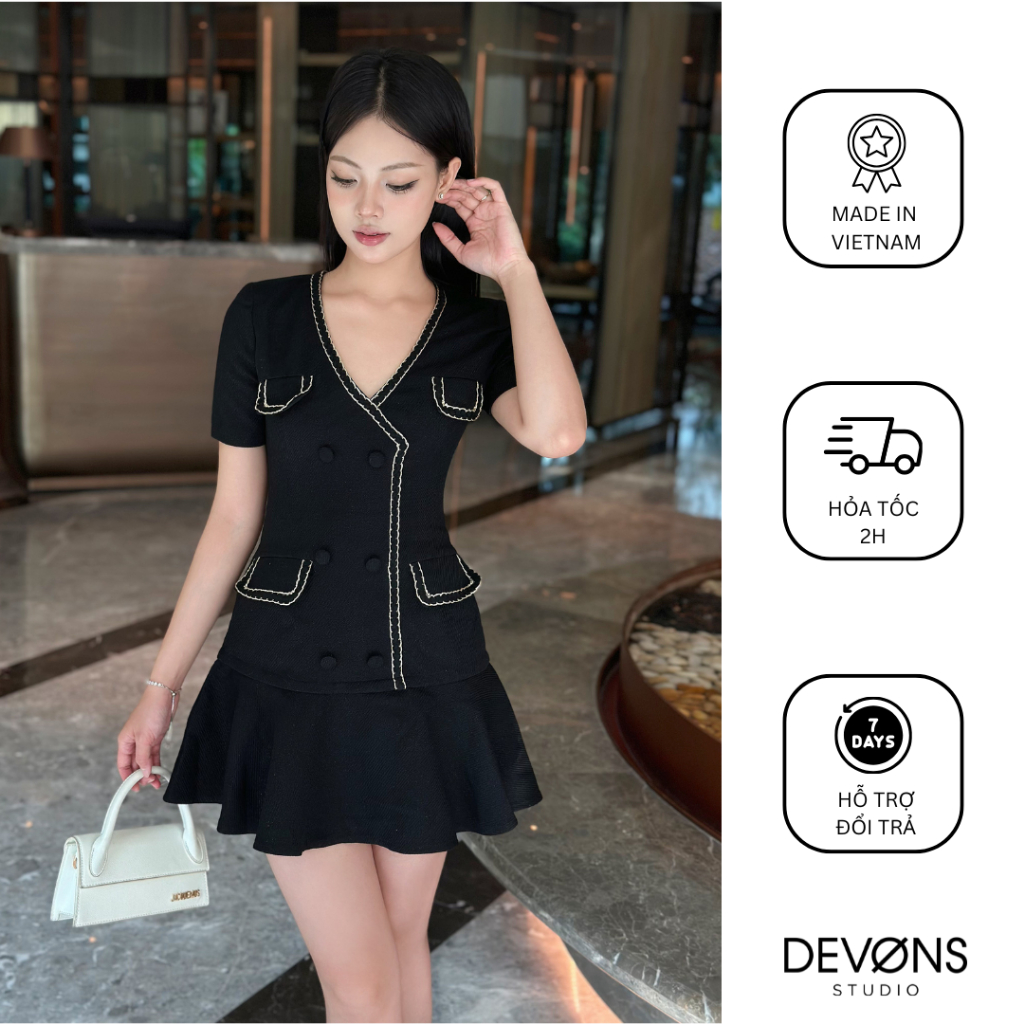 DEVONS STUDIO - La Nuit Tweed Dress | Shopee Việt Nam
