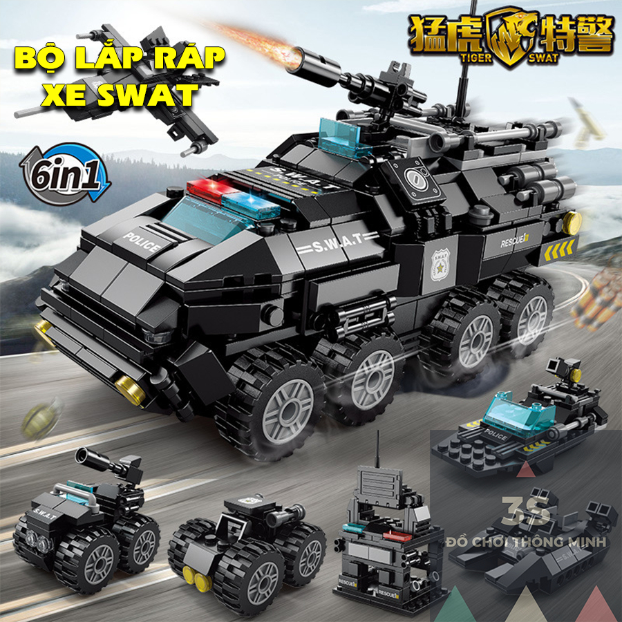 [HỘP-CÓ SẴN] Đồ chơi lắp ráp xe Swat Police 371 chi tiết, mô hình lắp ...