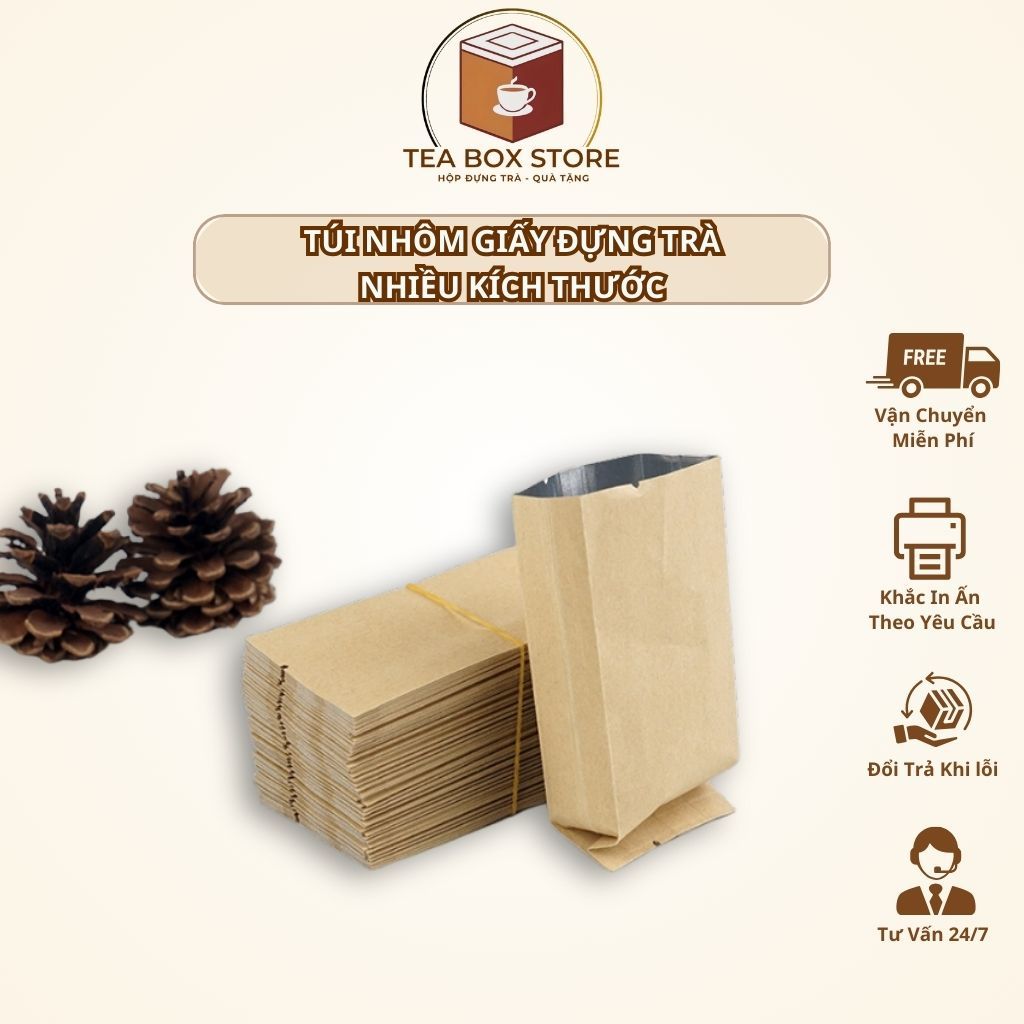 Túi nhôm giấy đựng trà nhiều kích thước, 50 túi/sp - TEA BOX | Shopee ...