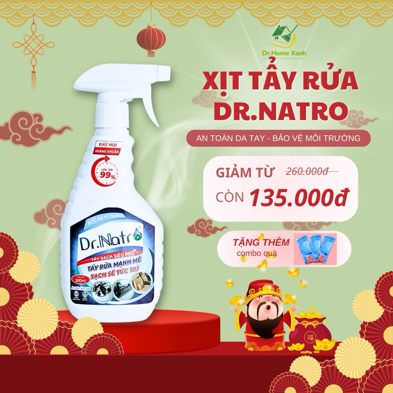 Xịt Tẩy Rửa Đa Năng Dr Natro Chai 500ml & 50ml Tẩy Siêu Sạch Mọi Vết ...