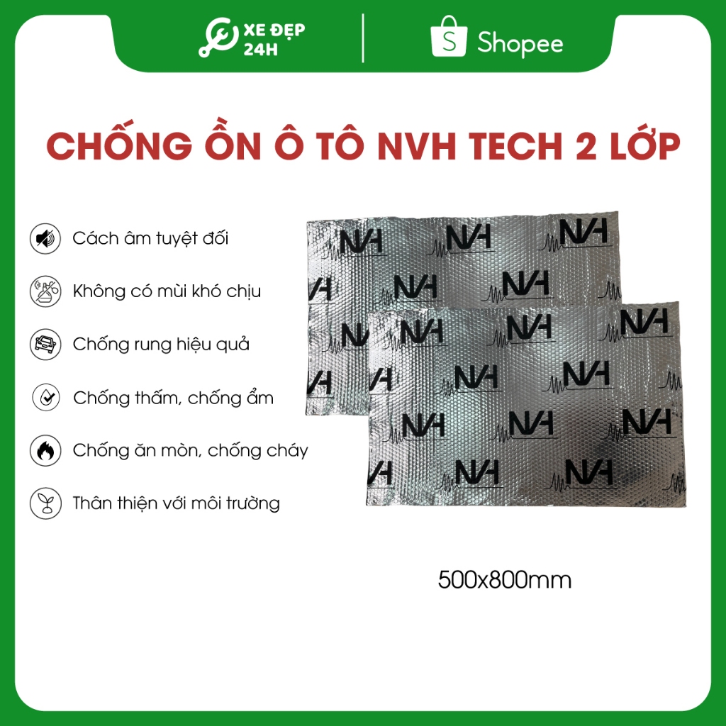 Tấm cách âm chống ồn ô tô NVH Tech sẵn keo dán tiện lợi, tiêu âm tuyệt đối 2 lớp | Shopee Việt Nam