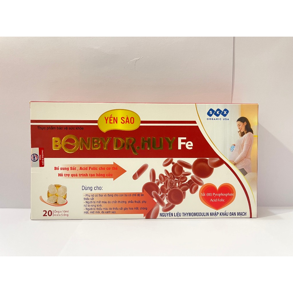 Siro sắt Bonby Dr.Huy Fe dạng ống giảm tình trạng thiếu máu, da xanh ...
