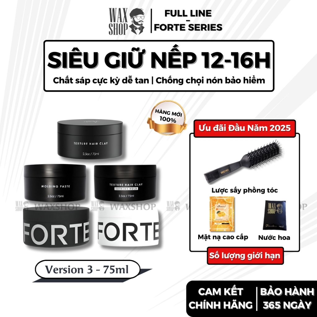Sáp vuốt tóc nam Forte Series - Control Clay, Molding Paste, Styling ...