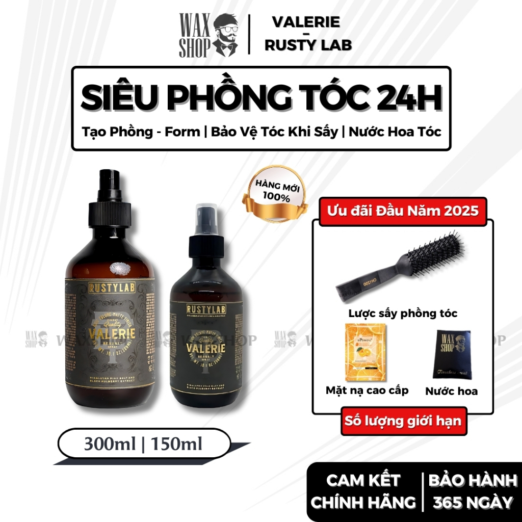 Xịt tạo phồng tóc nam Valerie Sea Salt Spray Rusty Lab hỗ trợ tạo kiểu, giữ nếp dưỡng tóc - C2 ...