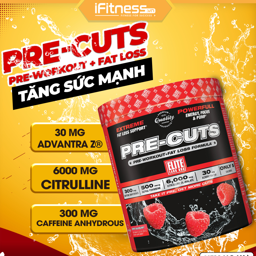 Sữa uống trước khi tập Elite Labs USA Pre Cut White Raspberry 270g ...