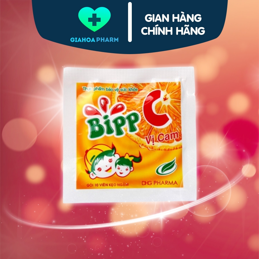 Kẹo Bipp C vị cam (Dược Hậu Giang - DHG Pharma) (Kẹo tuổi thơ / Kẹo thơ ...