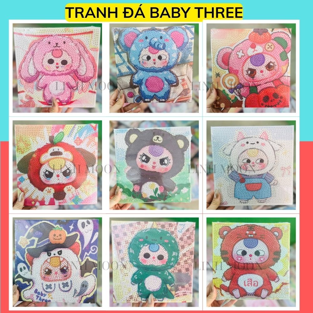 Tranh Đính Đá Hoạt Hình 20*20 Bé Ba Baby Three, Tranh Baby Three ...