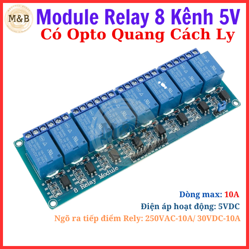 Modul Relay 8 kênh 5V có Opto cách ly | Shopee Việt Nam