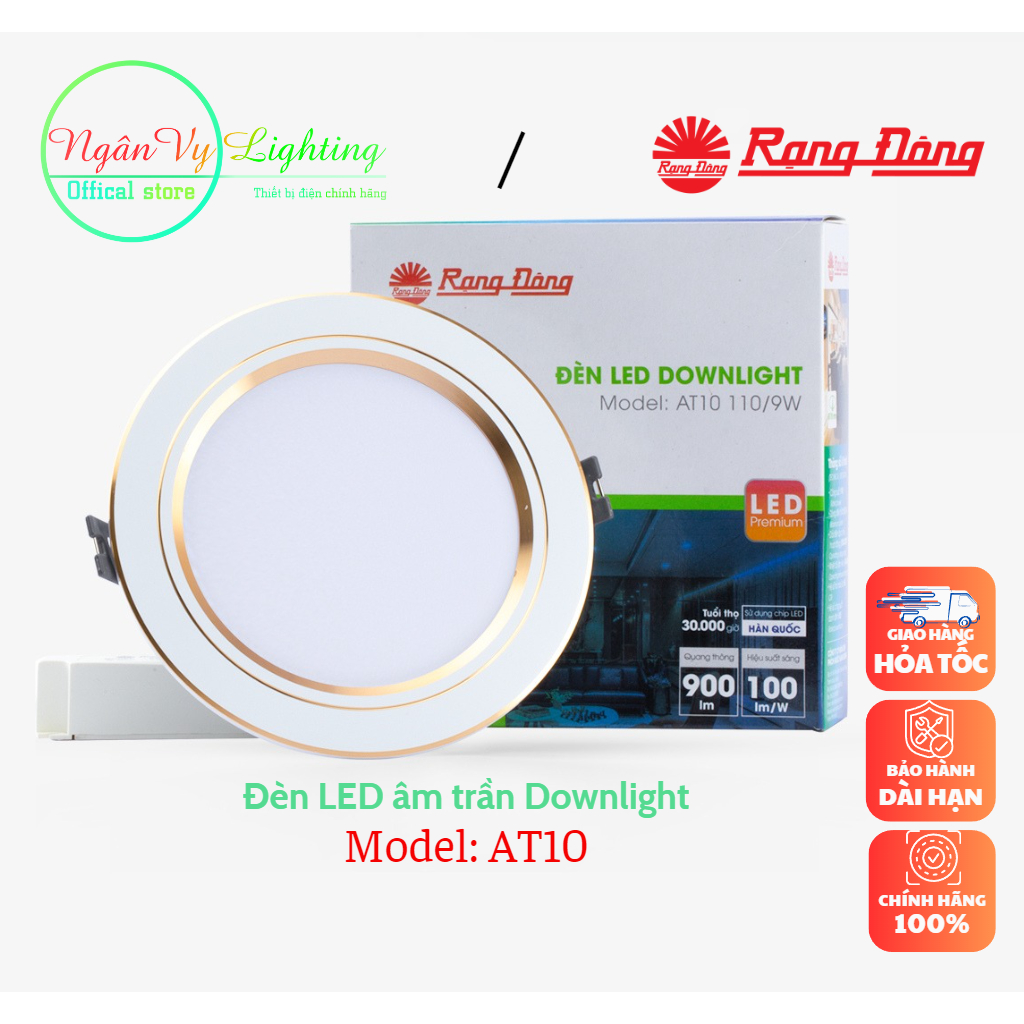 Đèn LED âm trần Downlight ĐỔI MÀU - Rạng Đông - Model: AT10, công suất ...