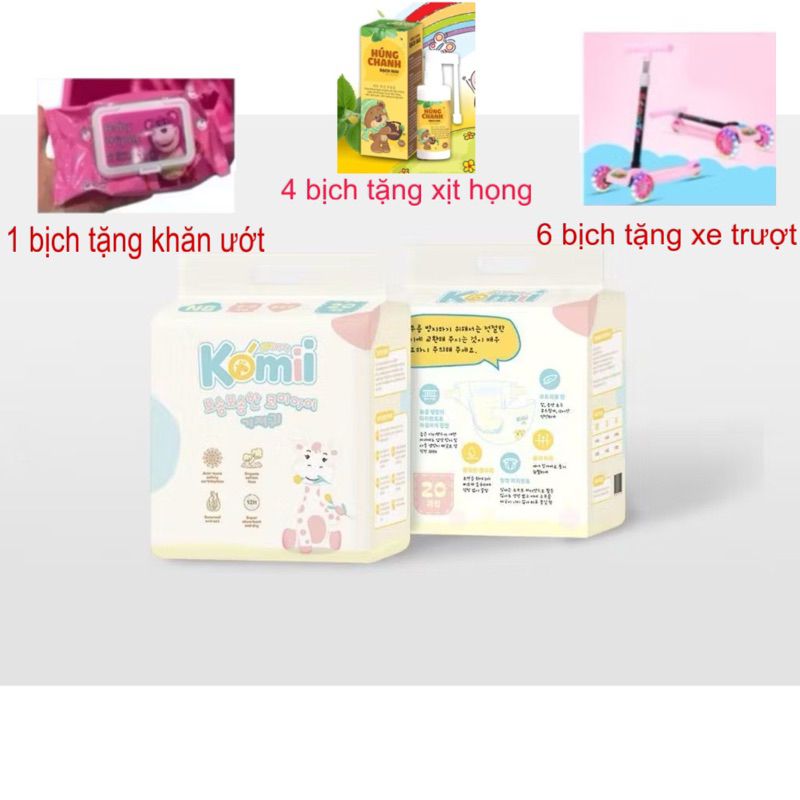 Bỉm Komii Hàn Quốc size NB46 S42 M38 L32 XL30 XXL28 đủ size | Shopee ...