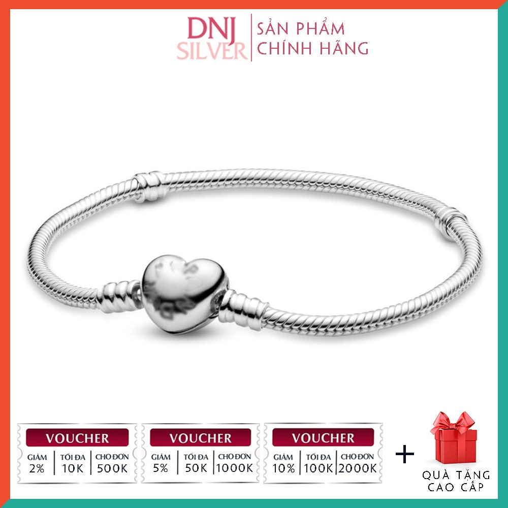 Vòng charm bạc 925 cao cấp - Mẫu Silver Bracelet with Heart Clasp, có ...