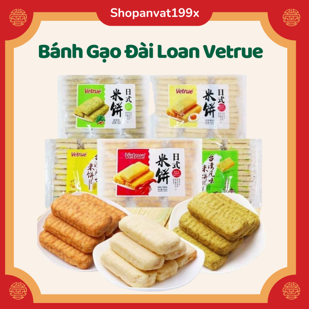 Bánh Gạo Đài Loan Vetrue Vị Phô Mai/Trứng Muối/Rau Củ 320G | Shopee Việt Nam