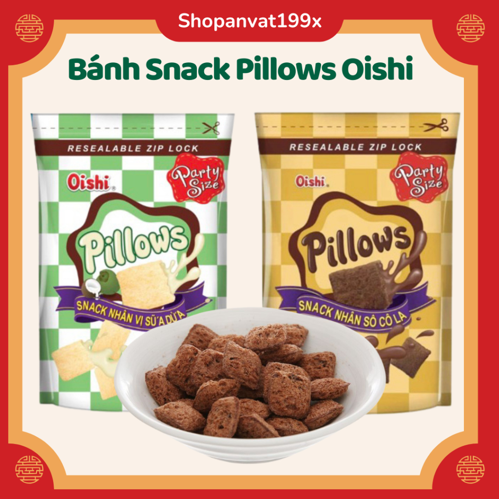 Bánh Snack Pillows Oishi Nhân Vị Sữa Dừa/Socola/Vani gói 85gram ...