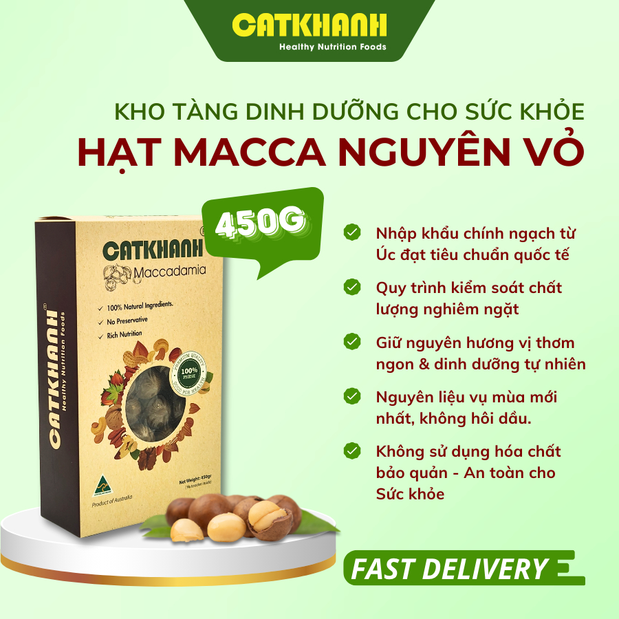 Macca Nguyên Hạt Nứt Vỏ Cát Khánh Macadamia Nuts Úc 450g, Hạt Dinh ...
