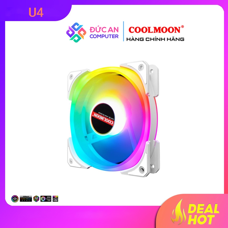 [Mã ELMS10 giảm 6% đơn 50K] Quạt Tản Nhiệt, Fan Led RGB Coolmoon U4 Led ...
