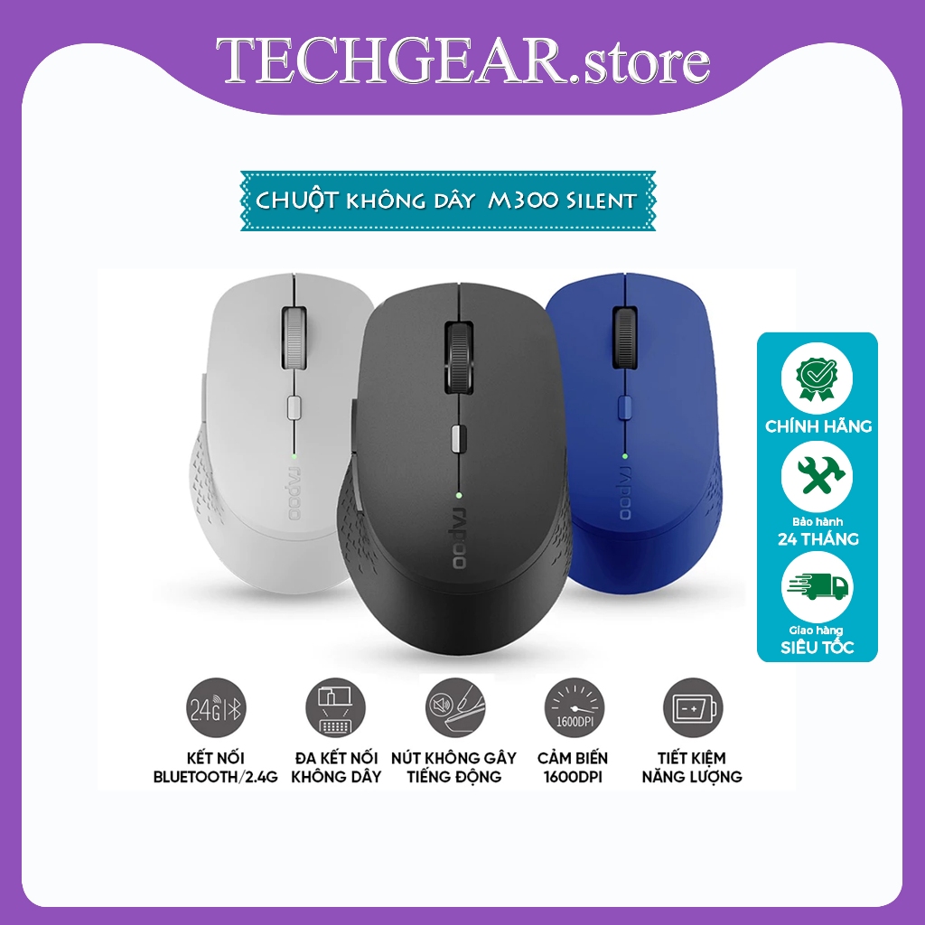 RAPOO M300 Silent Chuột Máy Tính Không Dây | Kết Nối 2.4GHz ...