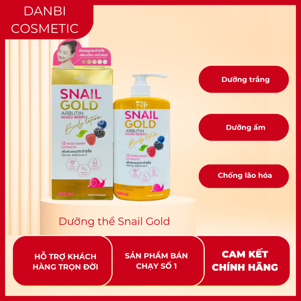 Sữa Dưỡng Thể Body Snail Gold Arbutin Mix Berry Body Lotion Precious ...